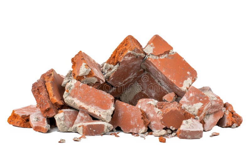 Red Bricks with a Jagged Hole, Surrounded by Scattered Brick Debris ...