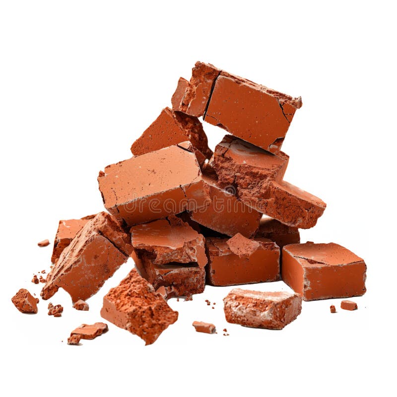 Red Bricks with a Jagged Hole, Surrounded by Scattered Brick Debris ...