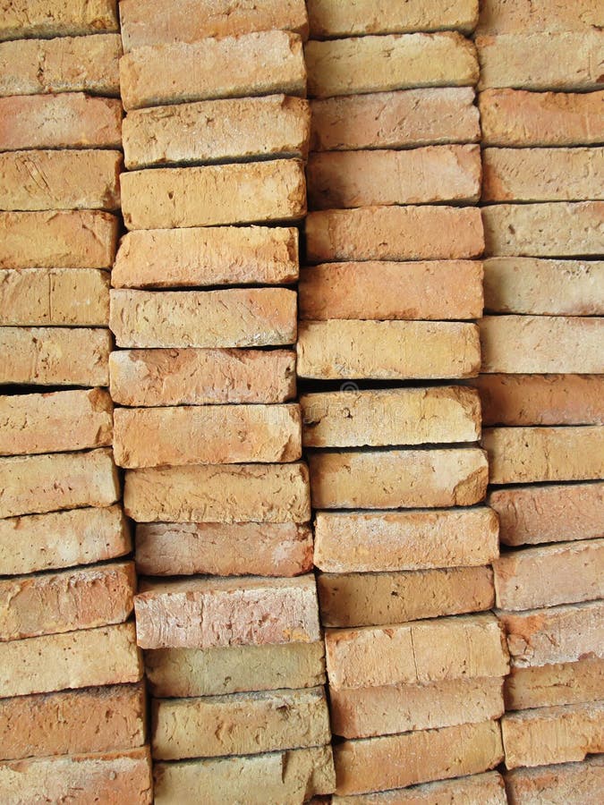 Red Old Bricks Laid in One Plane Stock Image - Image of piece, grunge ...