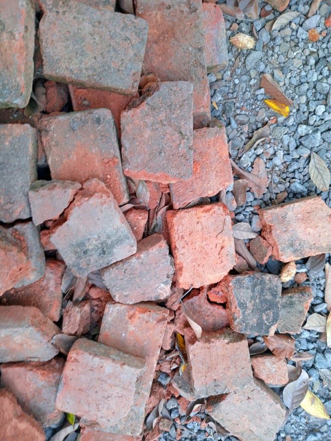 Red Bricks Made of Clay, in Broken and Messy Condition Stock Photo ...