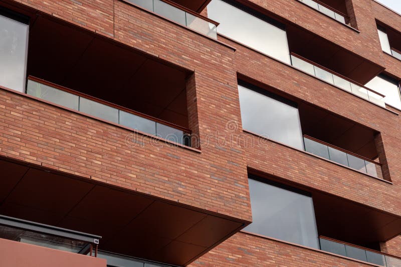 Red Bricks Modern Building Close-up in Oslo Norway Stock Photo - Image ...