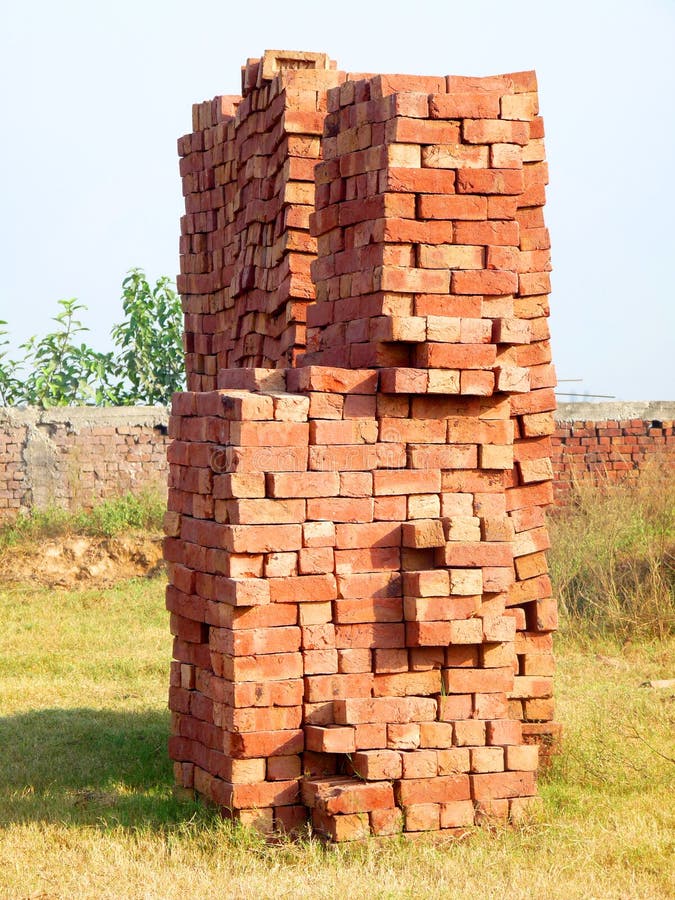 Red Bricks Stack stock image. Image of block, builder - 12568939