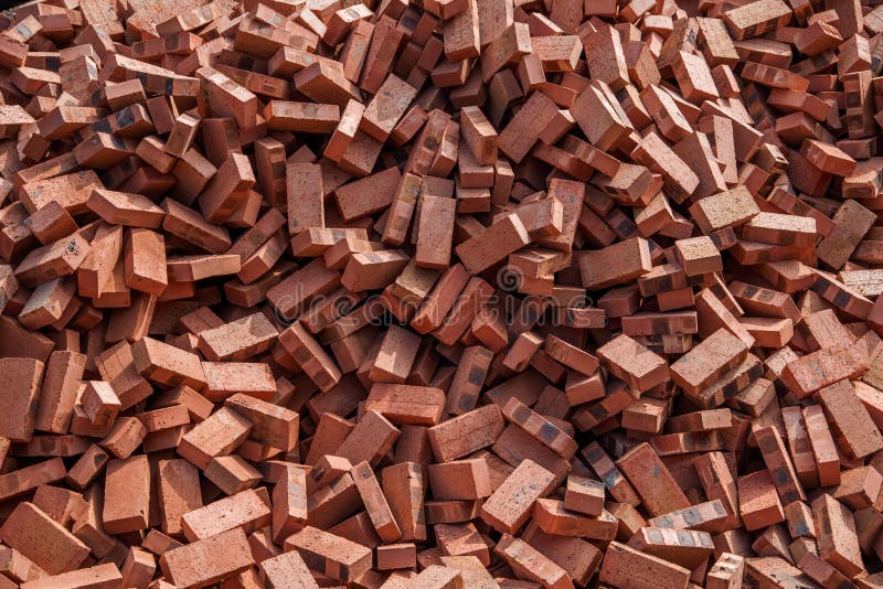 Red Bricks Stacked on Construction Sites Stock Image - Image of life ...