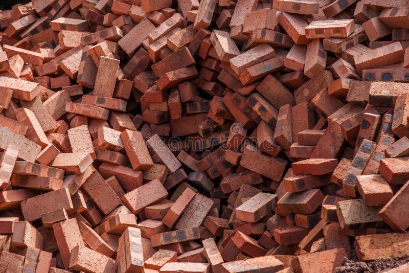 Red Bricks Stacked on Construction Sites Stock Image - Image of ...