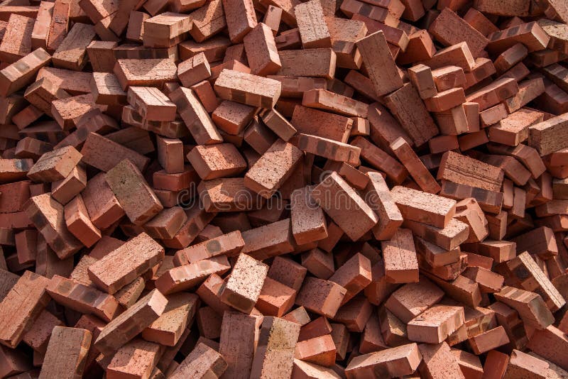 Red Bricks Stacked on Construction Sites Stock Photo - Image of ...