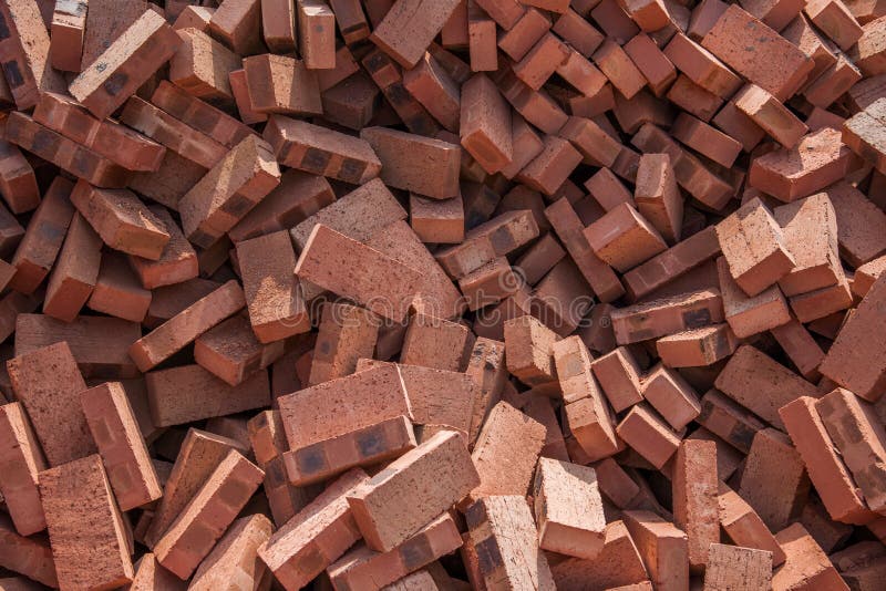 Red Bricks Stacked on Construction Sites Stock Image - Image of casual ...