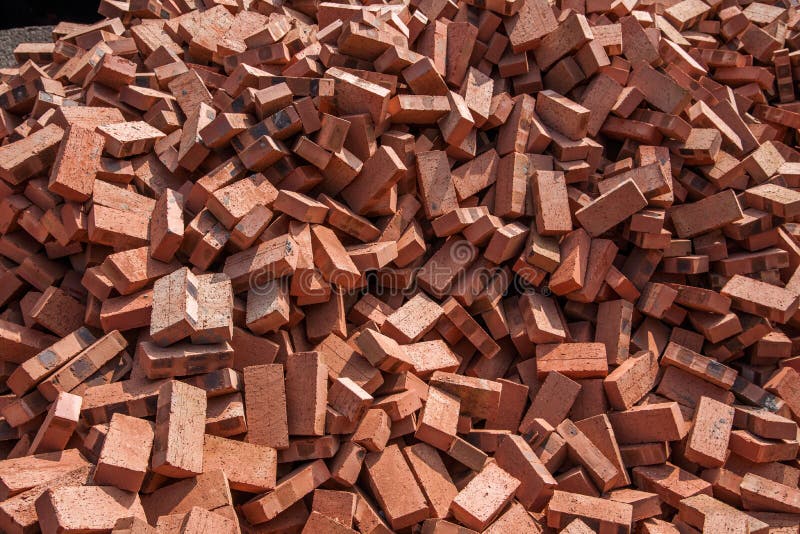 Red Bricks Stacked on Construction Sites Stock Image - Image of casual ...