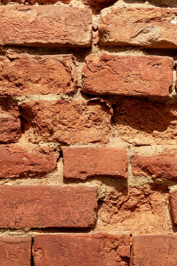 Red bricks stacked in rows stock photo. Image of decorative - 98317920