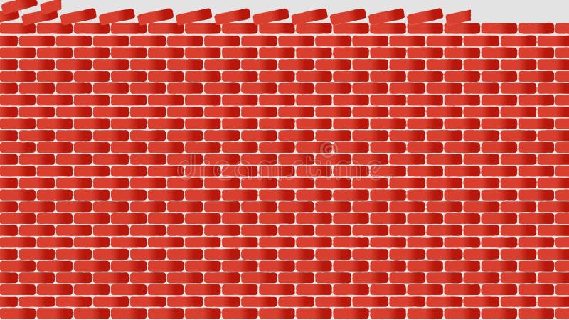 Falling Red Brick Wall Animation Stock Video - Video of bricks, city ...