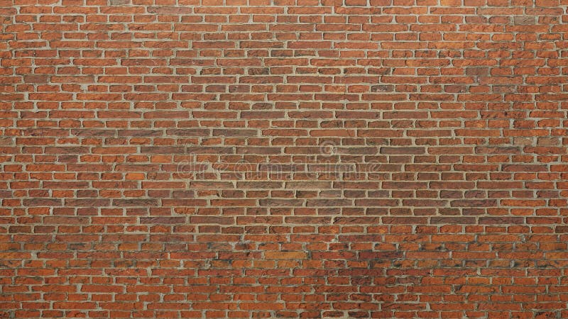 Red Bricks Wall. Light from Above. Realistic 3D Rendering. Illustration ...