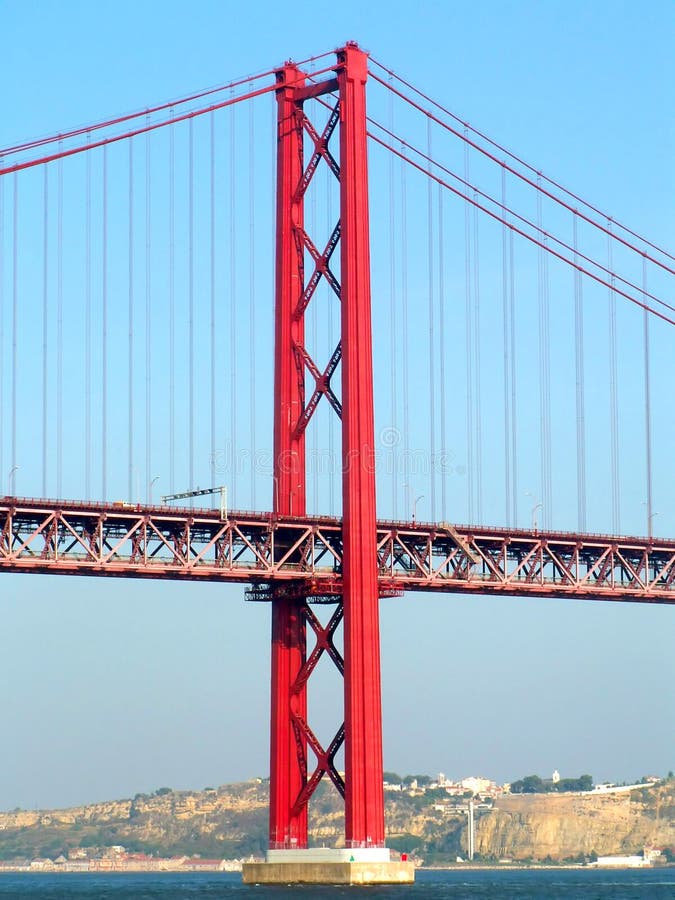 Red bridge stock image. Image of construction, tagus - 10455063