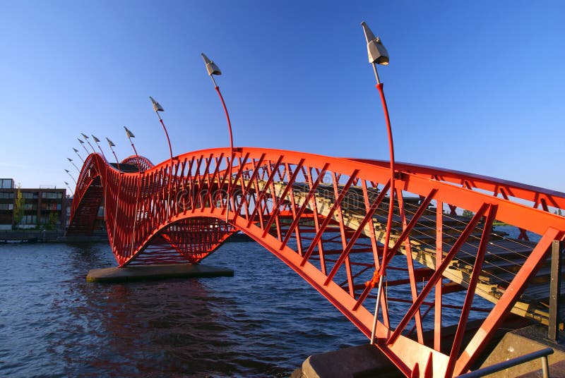 Red Bridge stock image. Image of fall, leaves, garden - 22759555