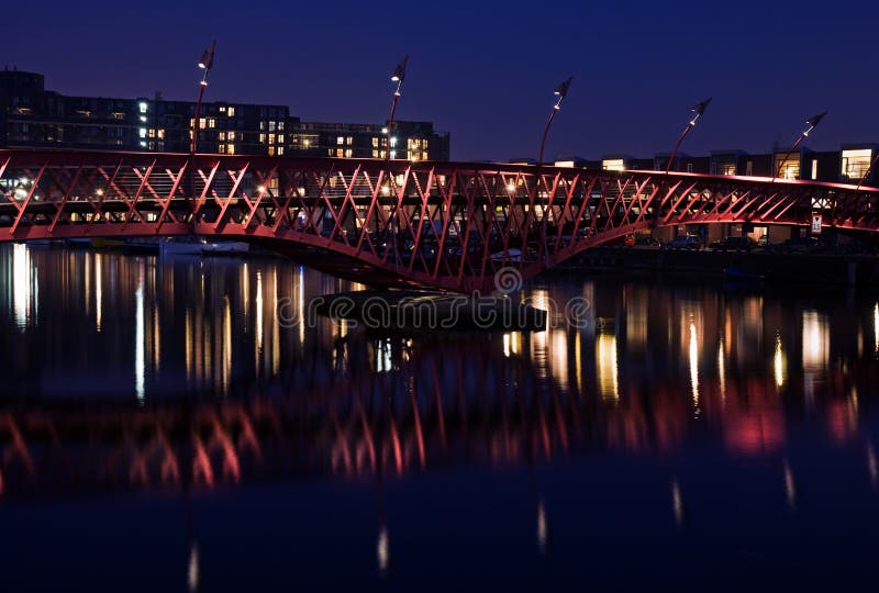 Red bridge stock photo. Image of harbor, modern, bridge - 23866612