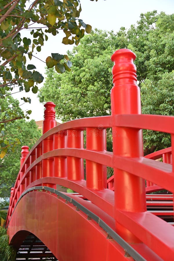 Red Chinese Bridge stock image. Image of china, bridge - 34164057
