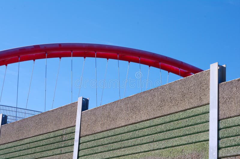 Red bridge and wall stock photo. Image of bridge, construction - 99723382