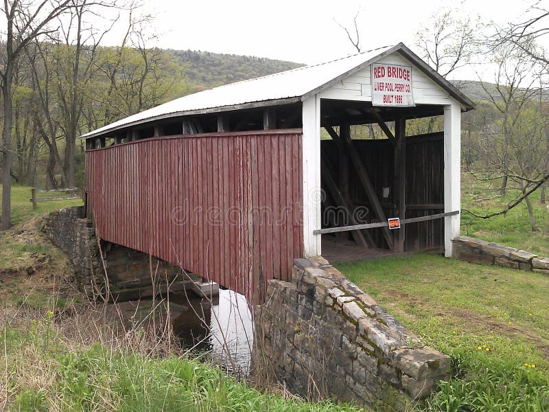 Red bridge liverpool pa editorial photo. Image of scenery - 175886196