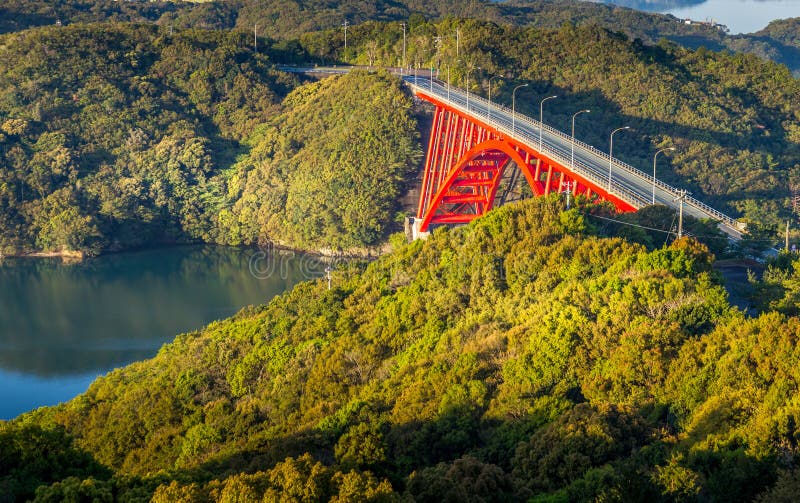 Red Bridge in Matsusaka, Ise Bay Stock Image - Image of bright, asia ...