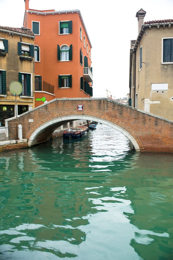 Red Bridge Other the Venice S Canal Stock Image - Image of italy ...