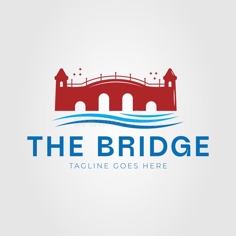 Red Bridge Over Blue Water, the Text the Bridge Logo. Suitable for ...