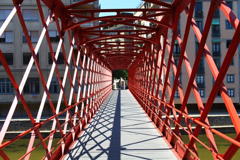 Red Bridge perspective stock photo. Image of quay, abstract - 46542364