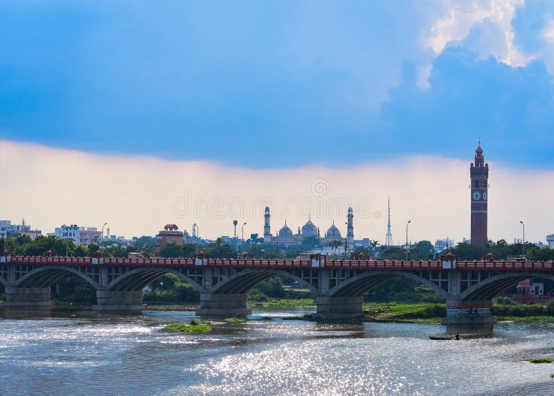 Red Bridge and River Gomti. Stock Photo - Image of morocco, india ...