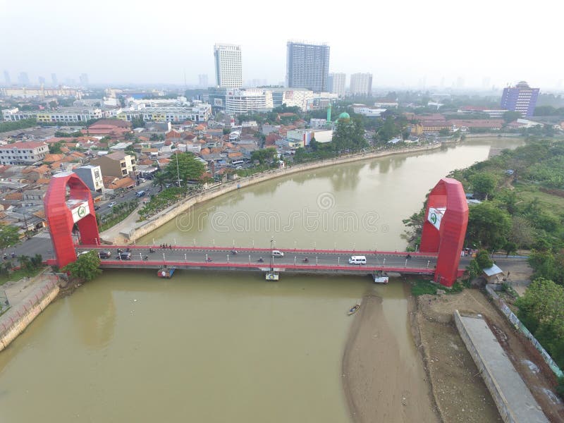 Red Bridge Tangerang City Icon from a Height Editorial Photo - Image of ...