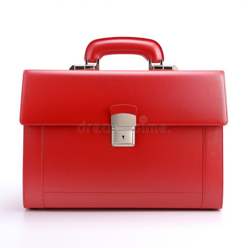 Vibrant Red Business Briefcase on White Background Stock Illustration ...