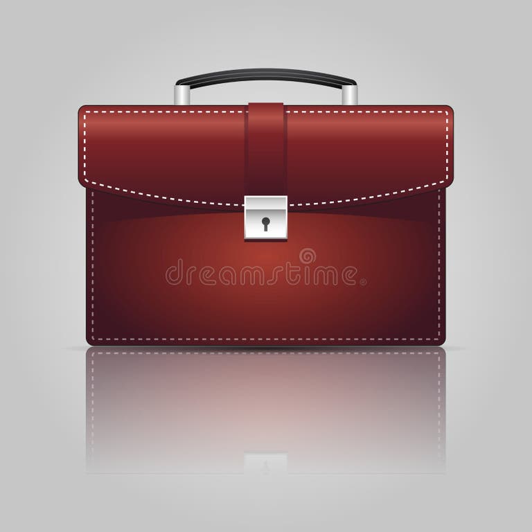 Red briefcase stock vector. Illustration of bright, isolated - 175795937