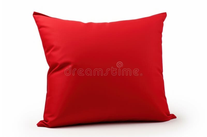 Red Bright Pillow Isolated on White Studio Shot. Generate Ai Stock ...