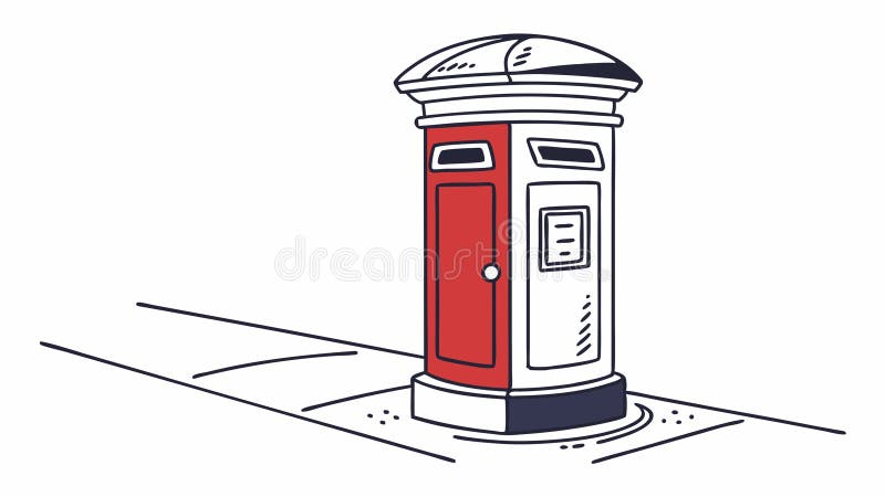 Red British Post Box, Iconic Mailbox, Vector Design Generative AI Stock ...