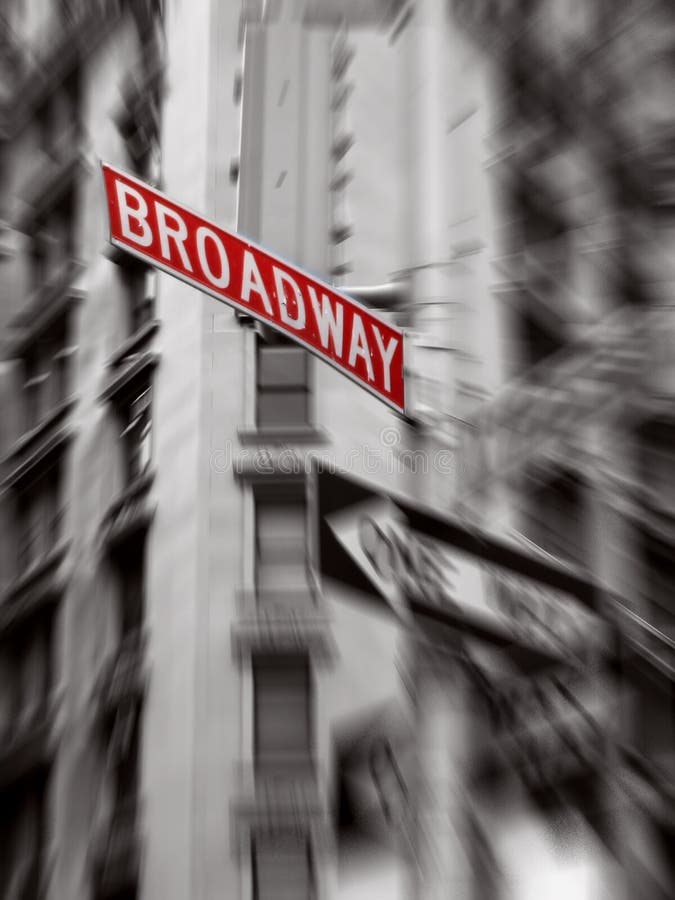 Broadway sign stock image. Image of downtown, clouds, center - 3981585