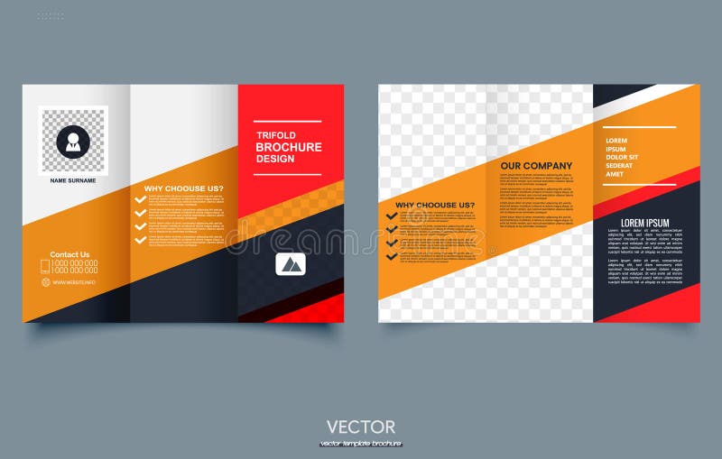 Red Brochure Design, Brochure Template, Creative Tri-fold, Trend Cover ...