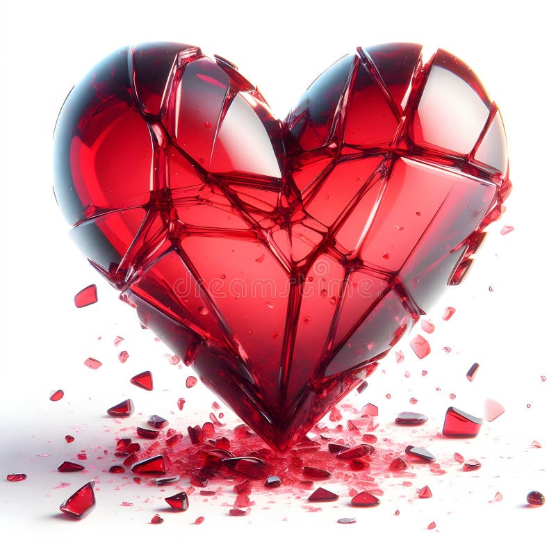 Red Broken Glass Heart for Valentine S Day Card Decor Stock Photo ...
