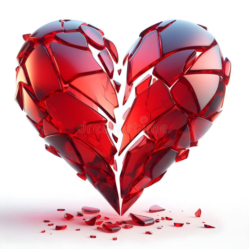 Red Broken Glass Heart for Valentine S Day Card Decor Stock Photo ...