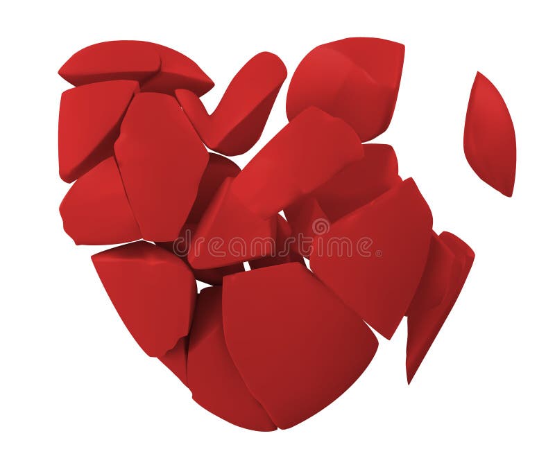 Red Broken Heart. stock vector. Illustration of design - 48585356