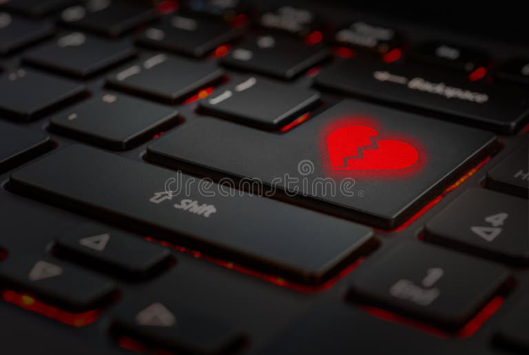 Red Broken Heart in Keyboard Stock Image - Image of design, marriage ...