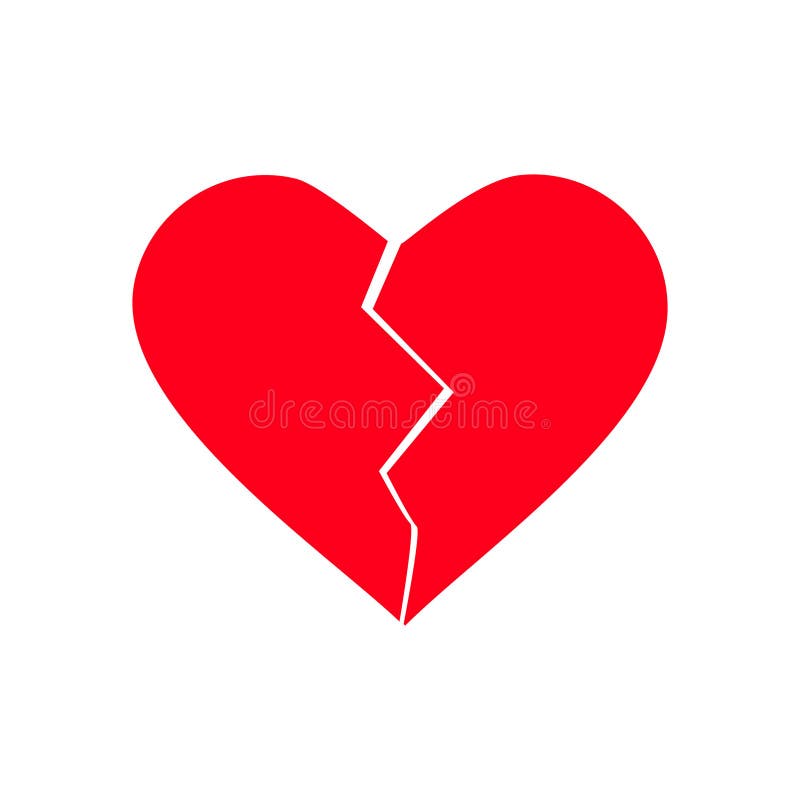 Red broken heart shape stock photo. Illustration of simple - 360000340