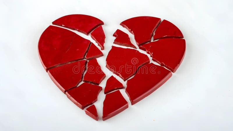 A Red Broken Heart-shaped on a White Background Create with Ai Stock ...