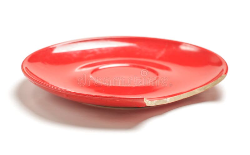Red Broken Plate on the White Background Isolated Stock Photo - Image ...