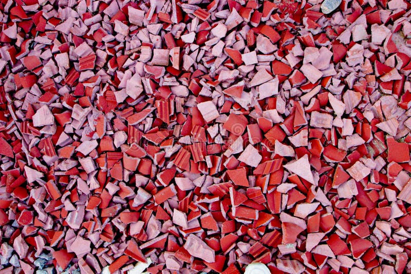Red Broken Tiles, Slate on the Ground, Path Stock Photo - Image of ...