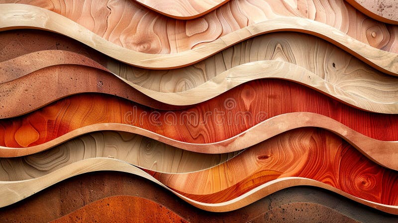Wooden Wave Pattern Abstract Art Stock Illustration - Illustration of ...