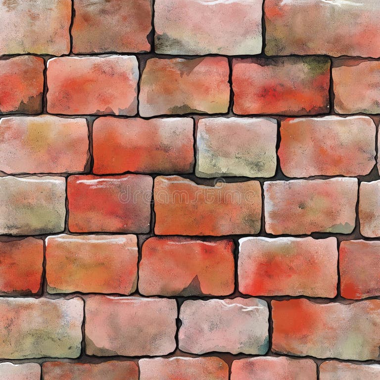 Red and Brown Brick Wall Pattern with Weathered Texture and Subtle ...