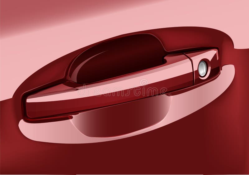 Red Brown Car Door Handle Vector. Stock Vector - Illustration of style ...