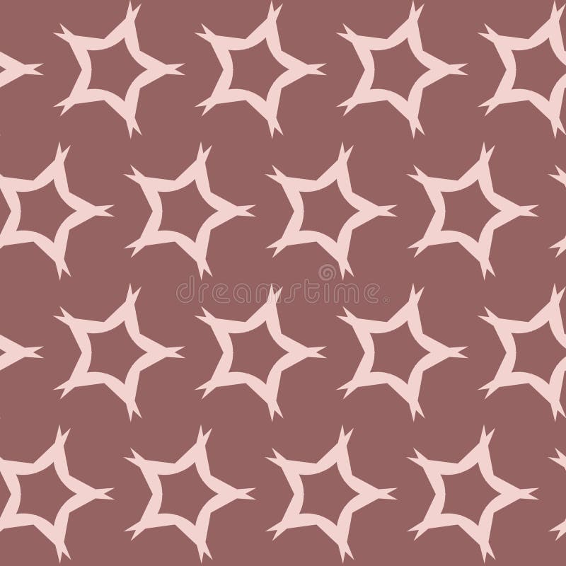 Red Brown Decorative Seamless Pattern Star Asterisk on Dark Background ...