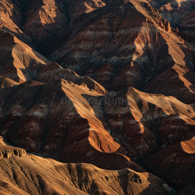 Red and Brown Desert Mountain Texture at Sunset Stock Illustration ...