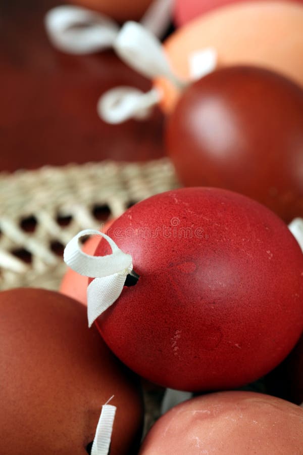 Red and Brown Easter Egg Shells Stock Image - Image of handcraft ...