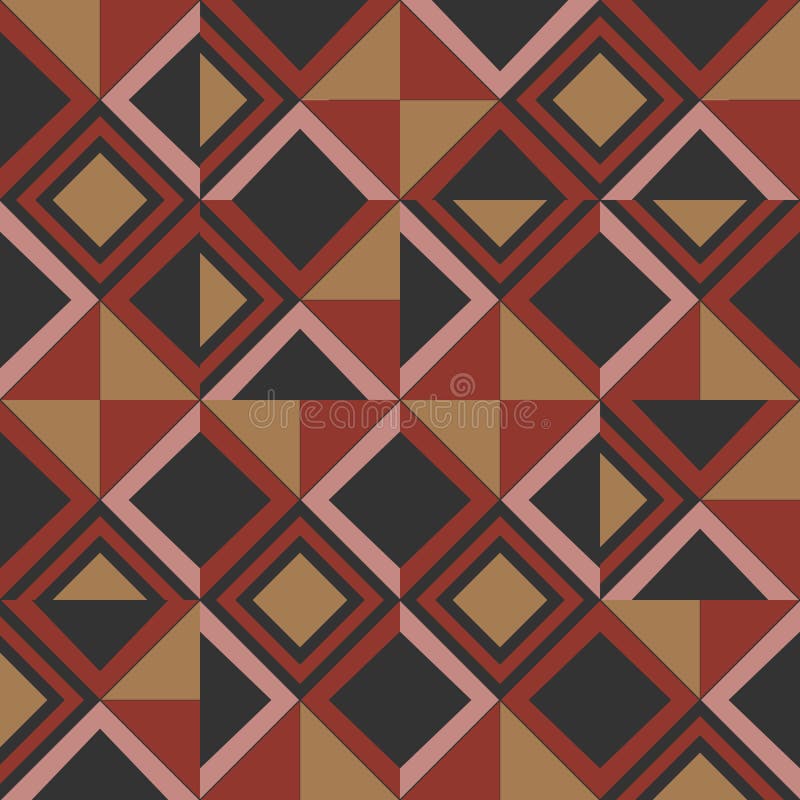 Red and Brown Ethnic Pattern with Geometric Ethnic Seamless Triangle ...