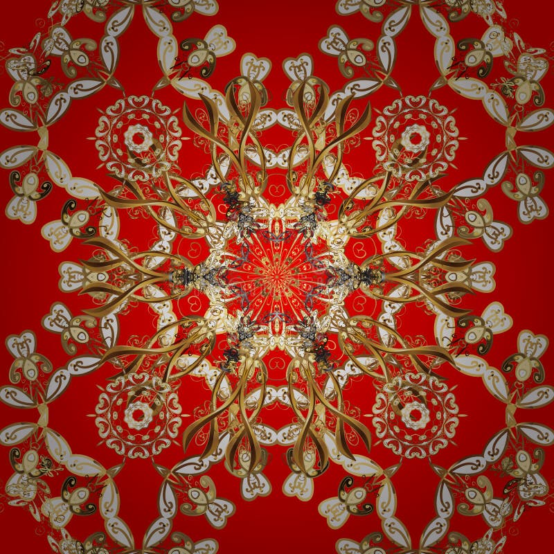Red and Brown and Golden Pattern Stock Illustration - Illustration of ...
