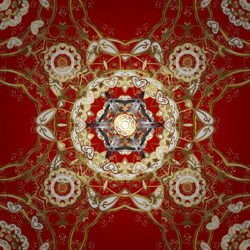 Red and Brown and Golden Pattern Stock Illustration - Illustration of ...