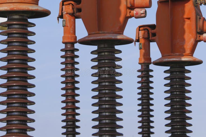 Red and Brown High Voltage Isolation with Ceramic Body Stock Image ...